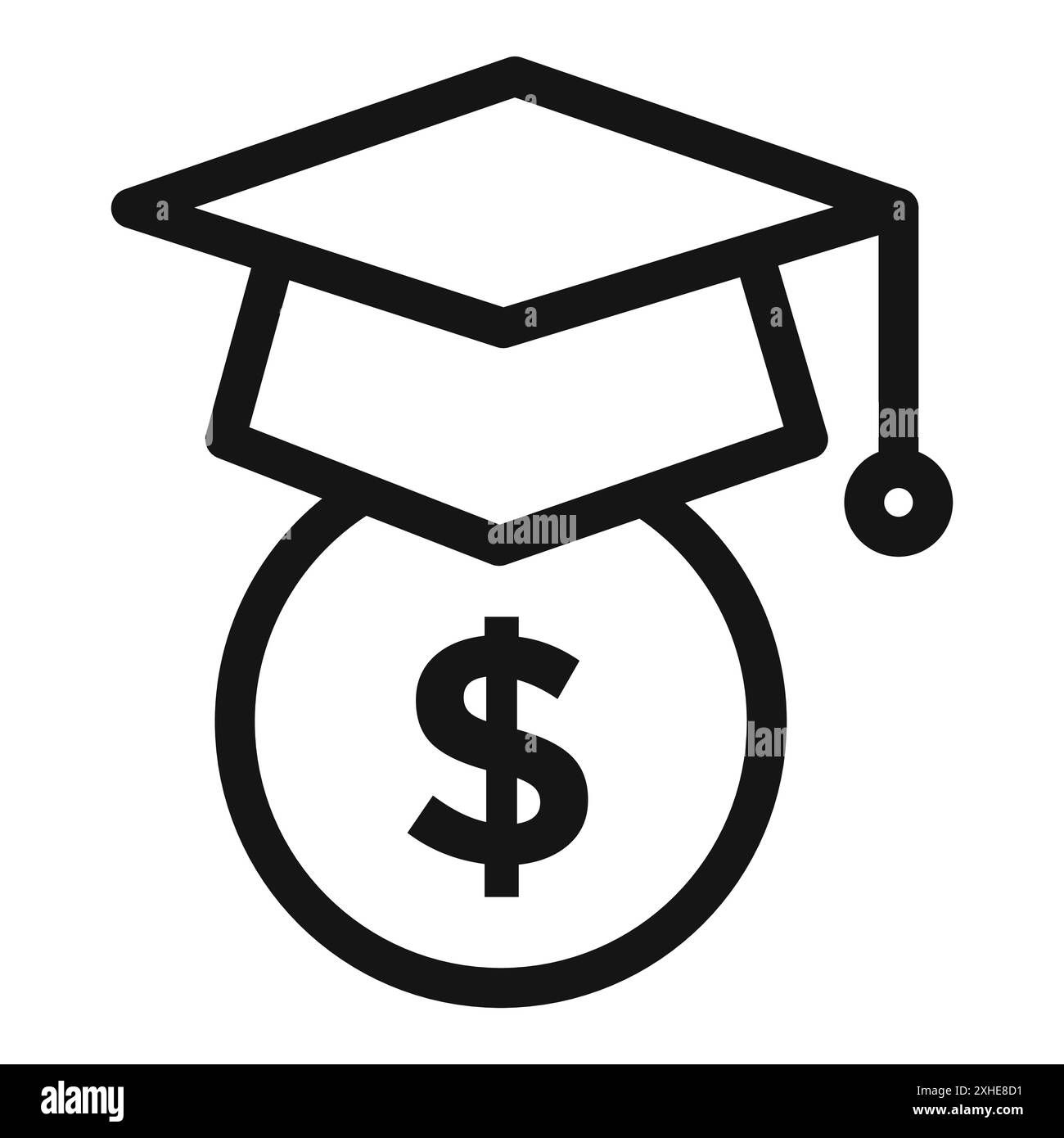 Student Support with Money icon Vector symbol or sign set collection in ...