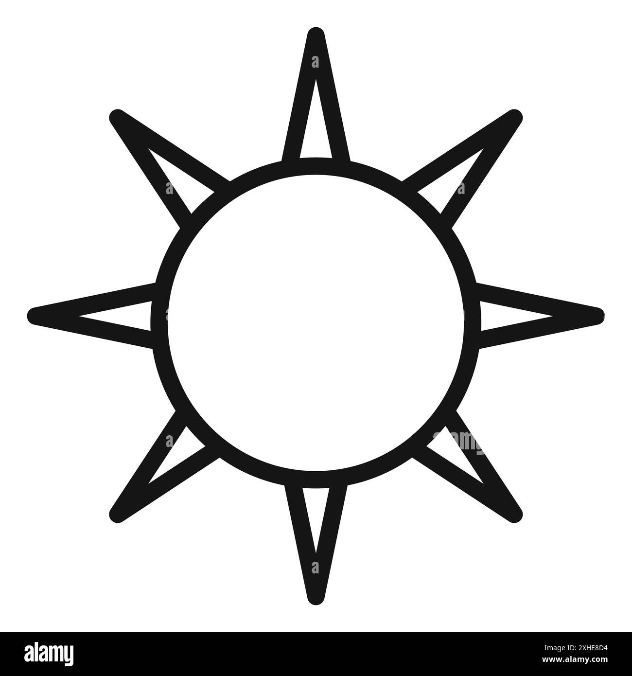 Sun icon Vector symbol or sign set collection in black and white ...