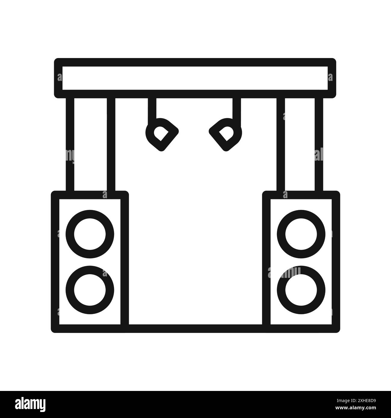 Stage icon Vector symbol or sign set collection in black and white ...