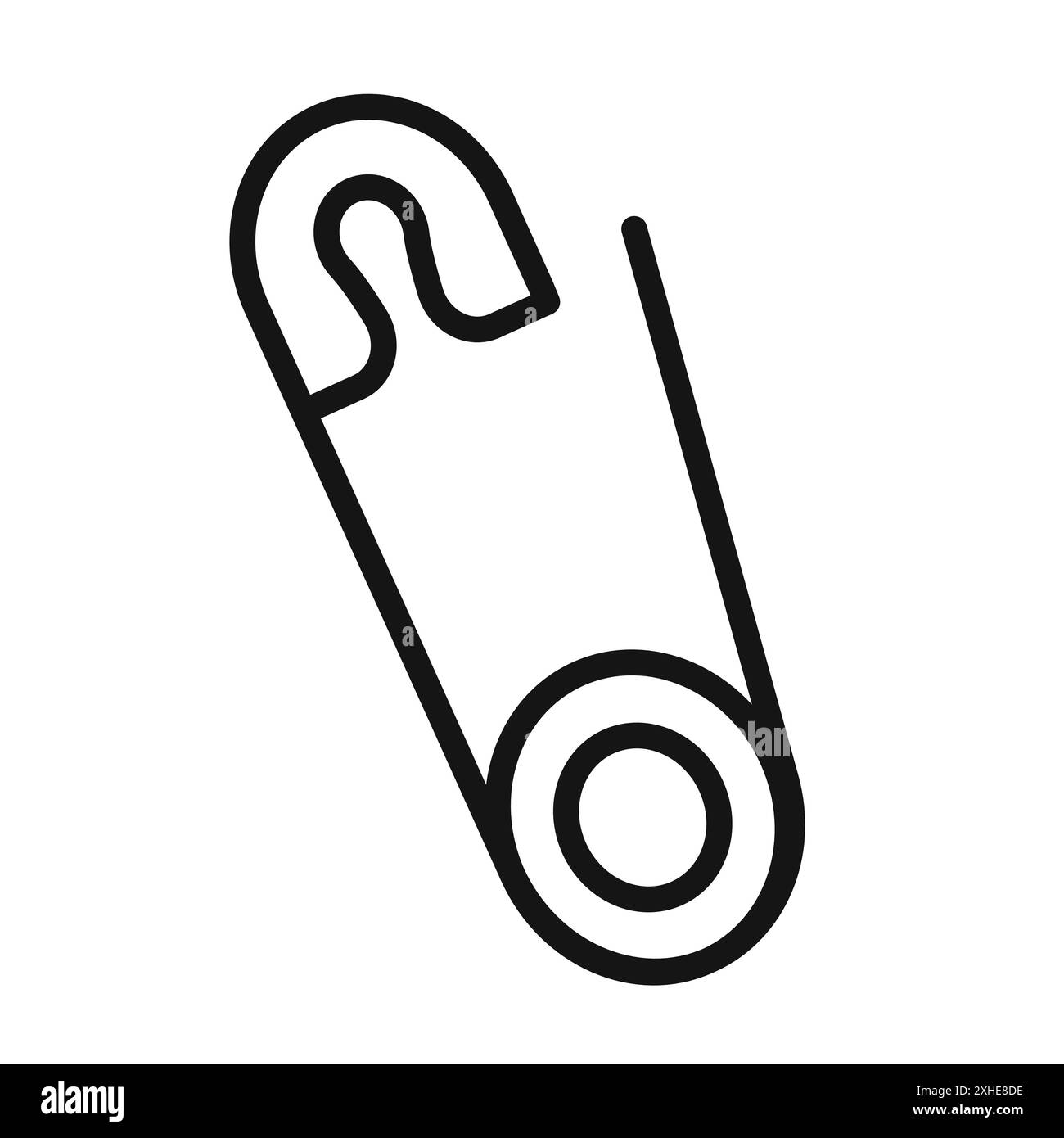 safety pin icon Vector symbol or sign set collection in black and white outline Stock Vector ...
