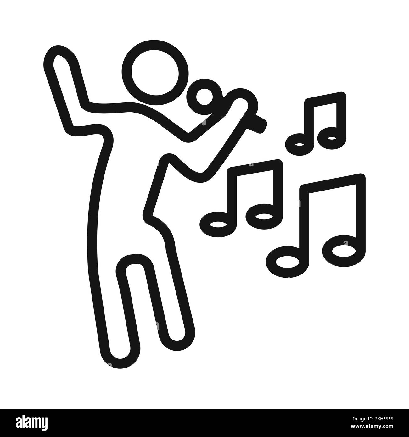Sing icon Vector symbol or sign set collection in black and white ...