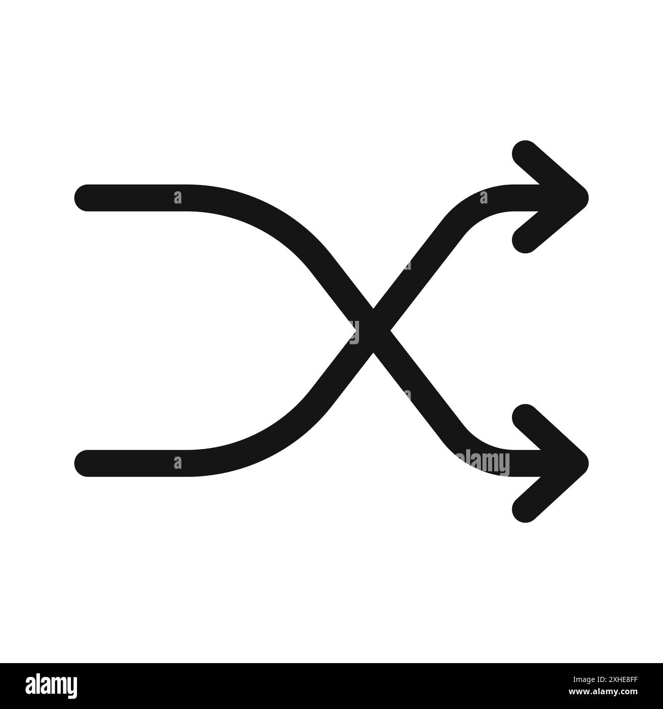 Shuffle icon Vector symbol or sign set collection in black and white outline Stock Vector Image ...