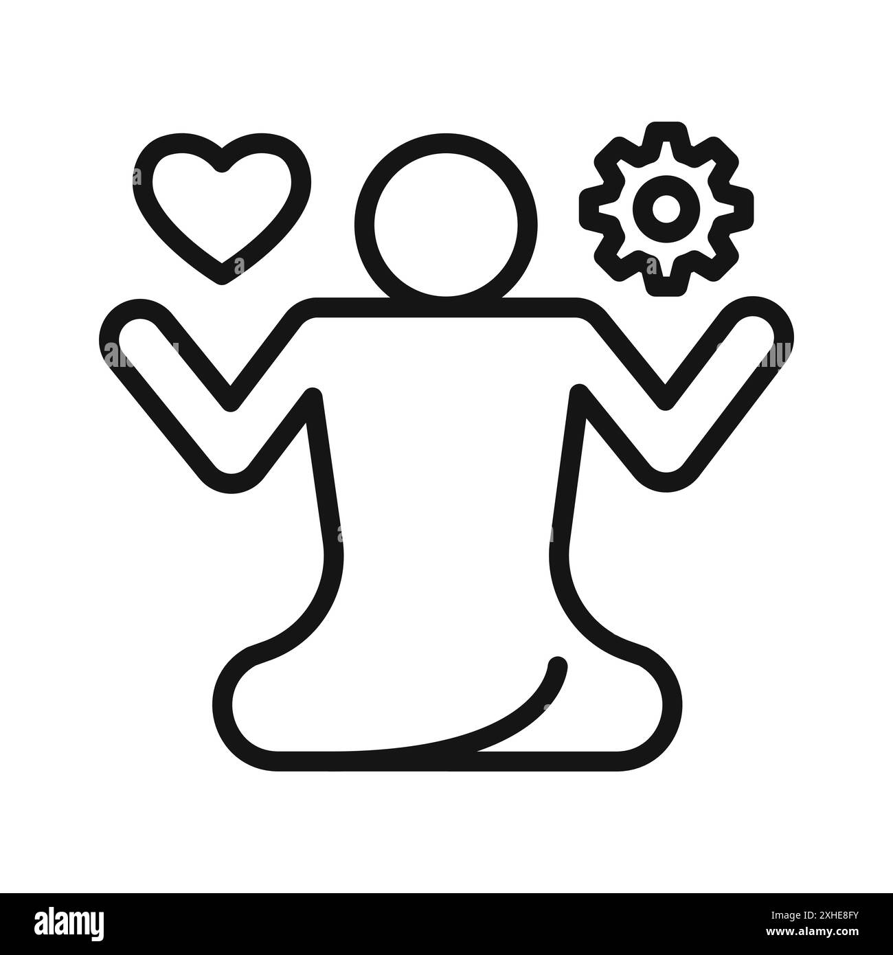 stress management icon Vector symbol or sign set collection in black ...