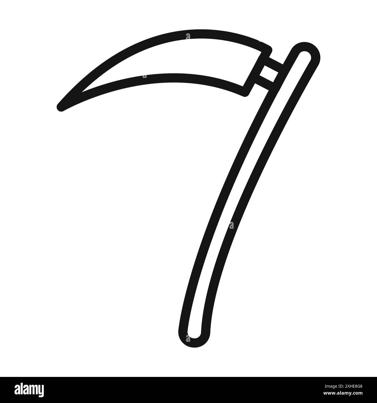 Scythe icon Vector symbol or sign set collection in black and white ...