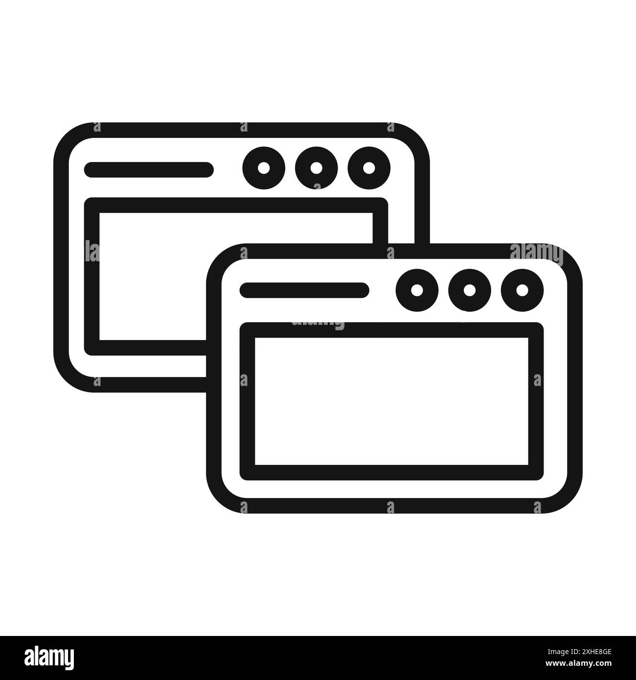 Tab icon Vector symbol or sign set collection in black and white outline Stock Vector Image ...