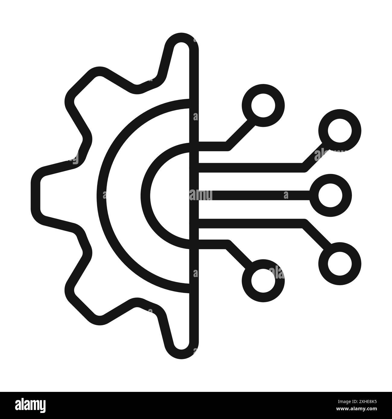 technology icon Vector symbol or sign set collection in black and white ...