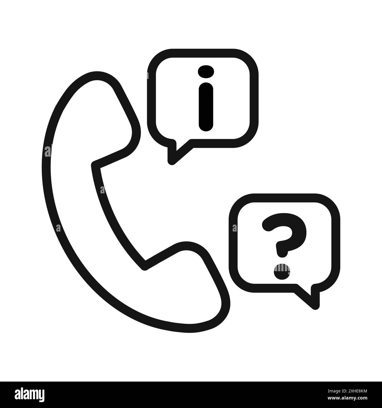 Support call service icon Vector symbol or sign set collection in black ...