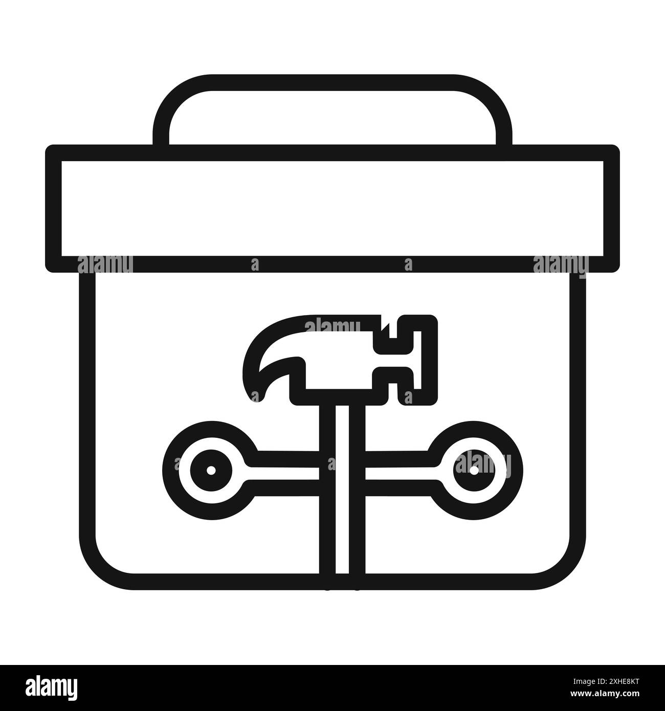 Toolbox icon Vector symbol or sign set collection in black and white ...