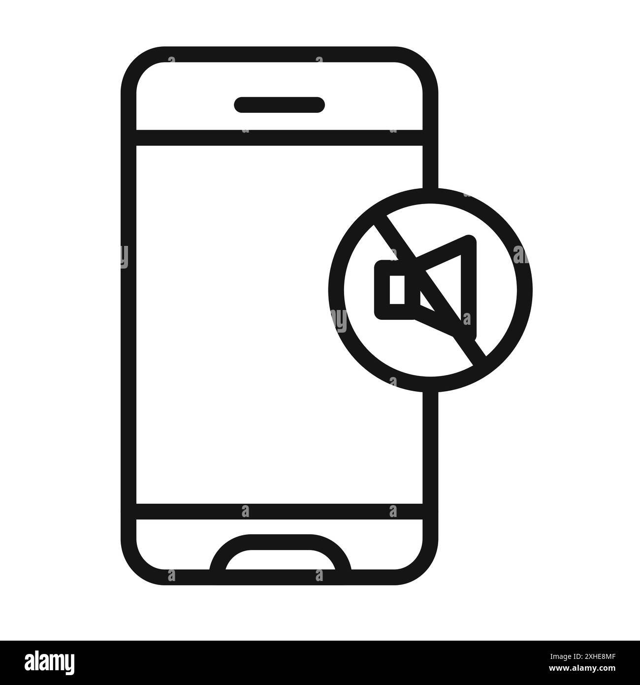 silent phone icon Vector symbol or sign set collection in black and ...