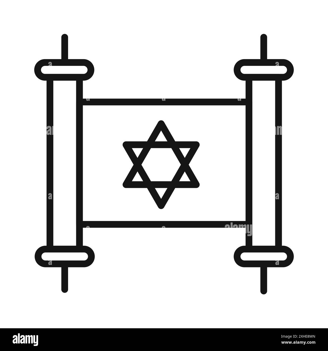 Torah icon Vector symbol or sign set collection in black and white ...