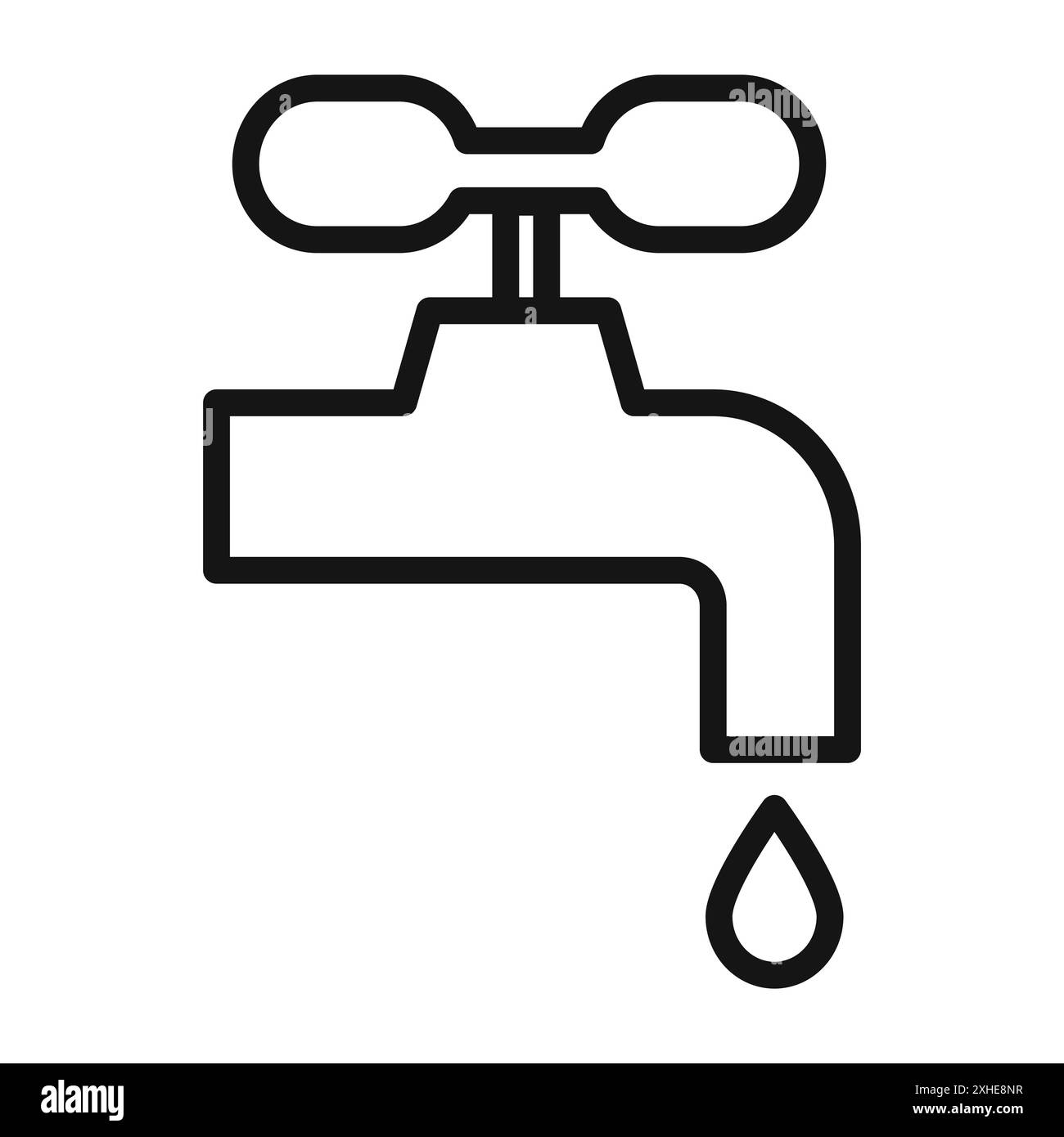 Water tap icon Vector symbol or sign set collection in black and white ...