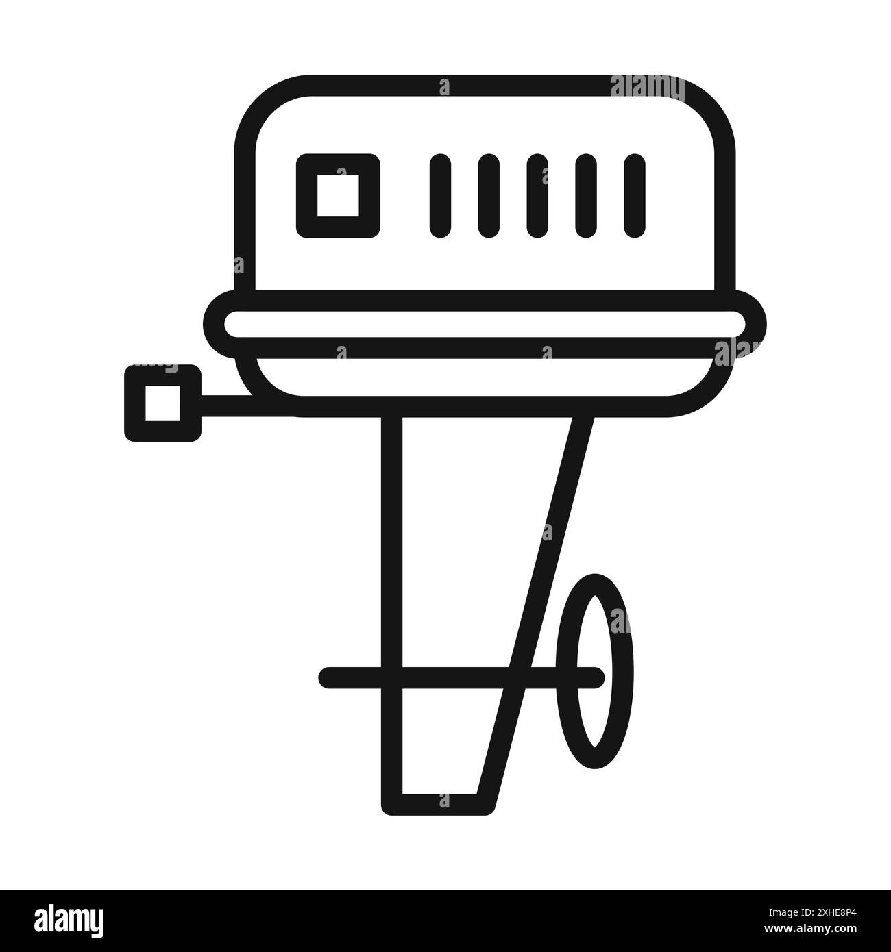 Boat engine icon Vector symbol or sign set collection in black and ...