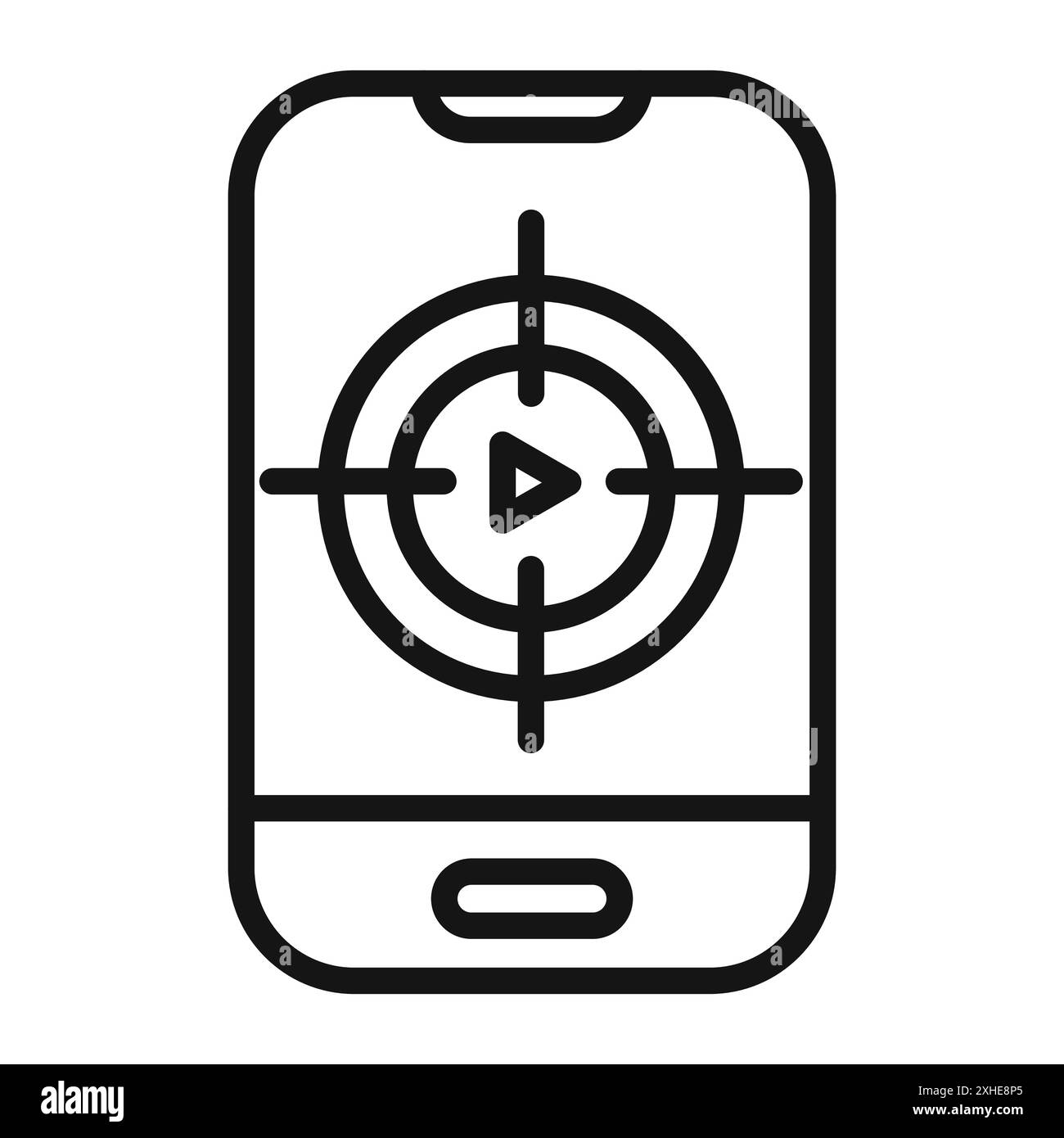 target video icon Vector symbol or sign set collection in black and ...