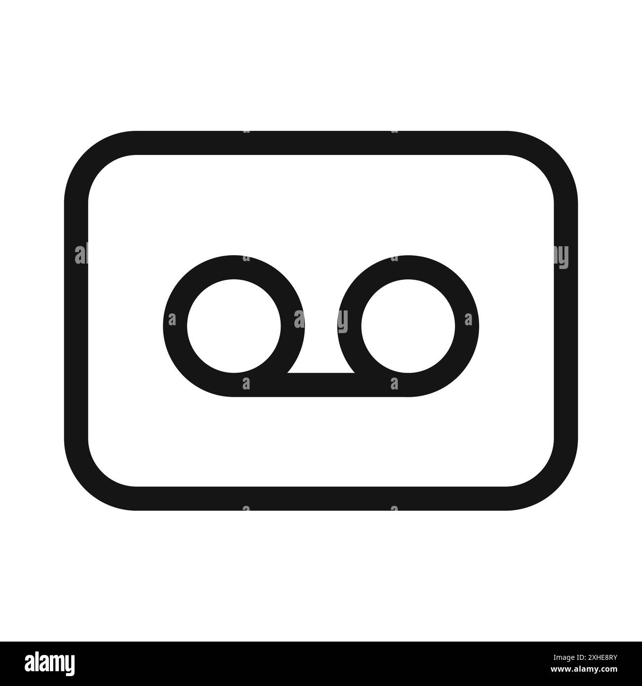 Voicemail icon Vector symbol or sign set collection in black and white ...