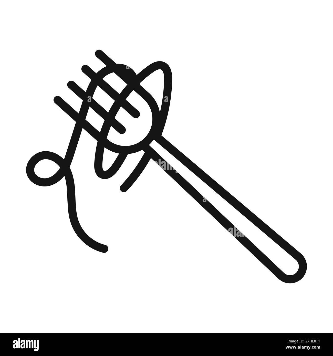 Spaghetti on a fork icon Vector symbol or sign set collection in black ...