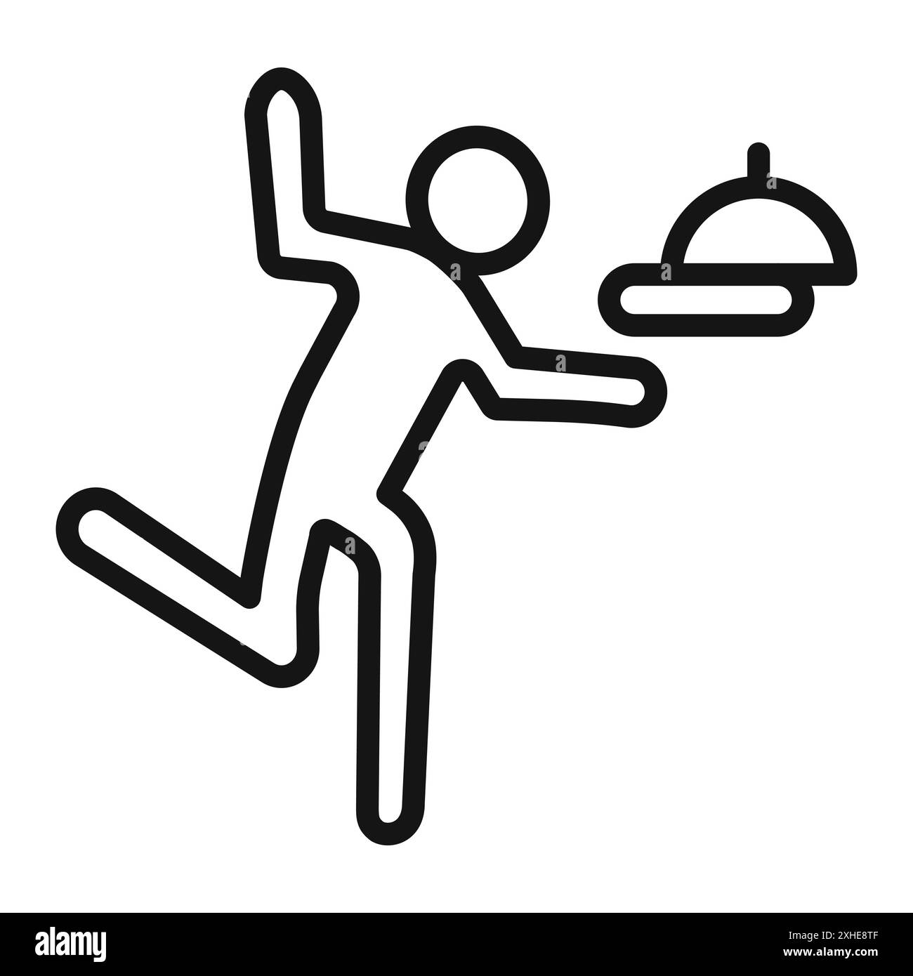 waiter falling icon Vector symbol or sign set collection in black and ...