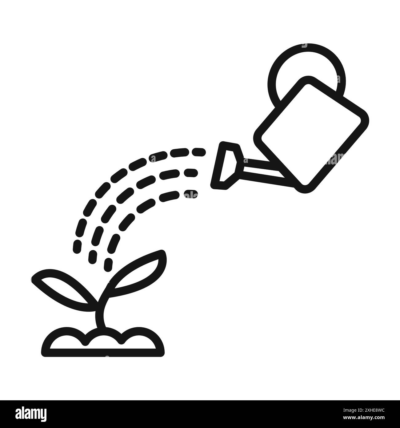 Watering Can icon Vector symbol or sign set collection in black and ...
