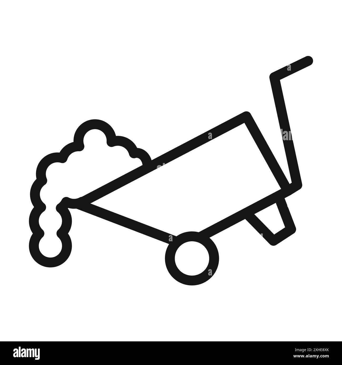 wheelbarrow unloading icon Vector symbol or sign set collection in ...