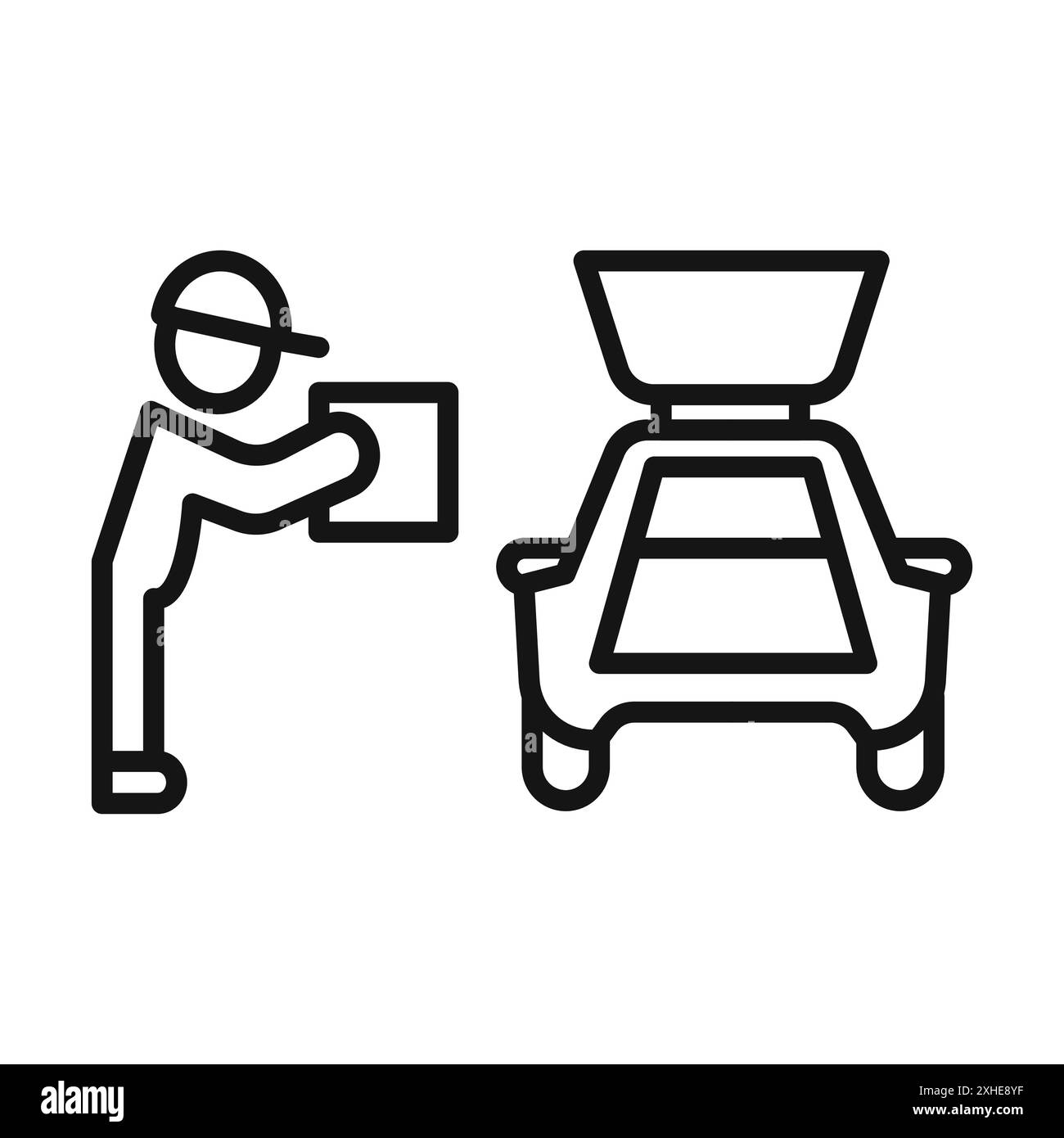 Curbside pickup icon Vector symbol or sign set collection in black and ...