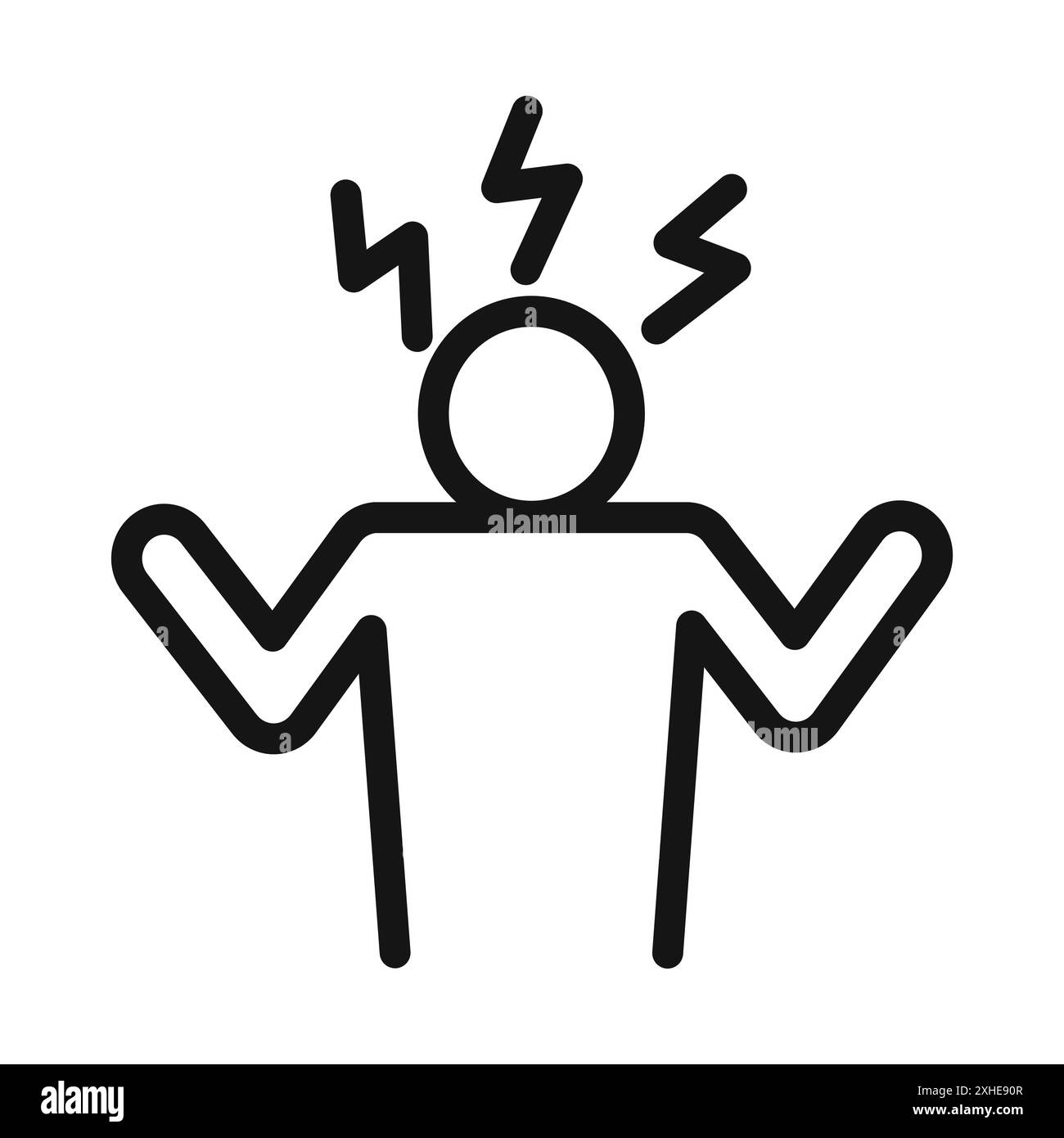 Angry person icon Vector symbol or sign set collection in black and ...