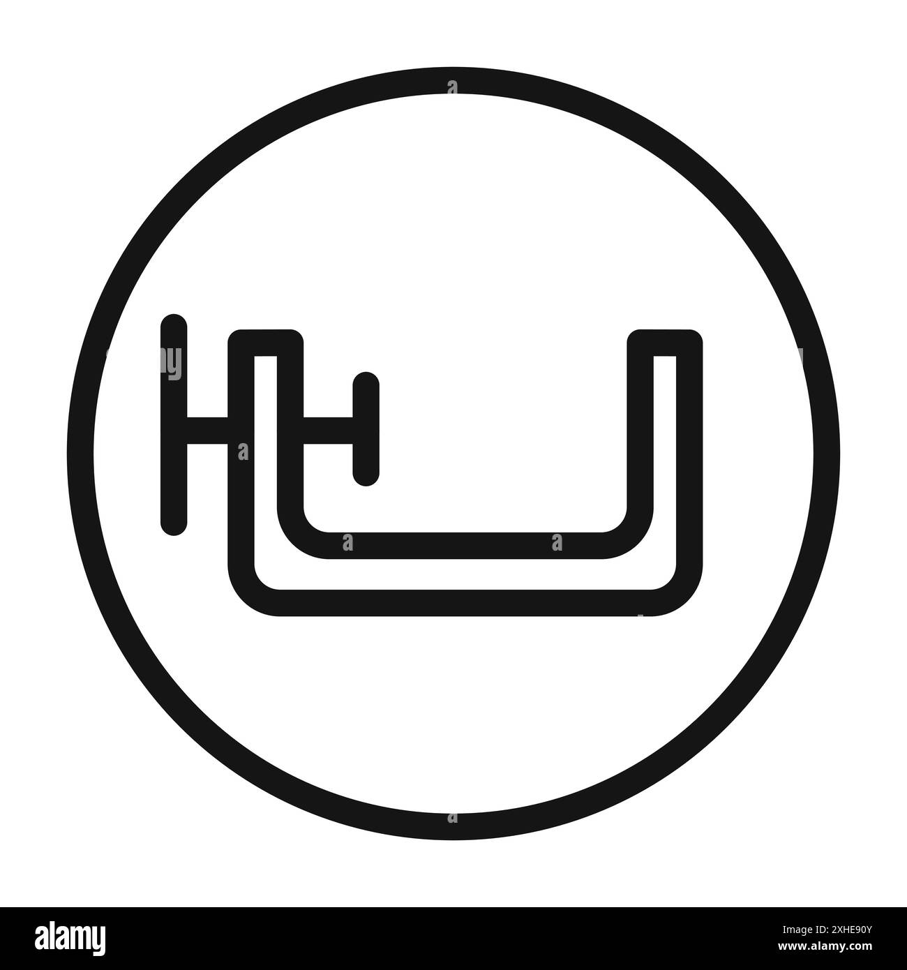 Vice clamp icon Vector symbol or sign set collection in black and white ...