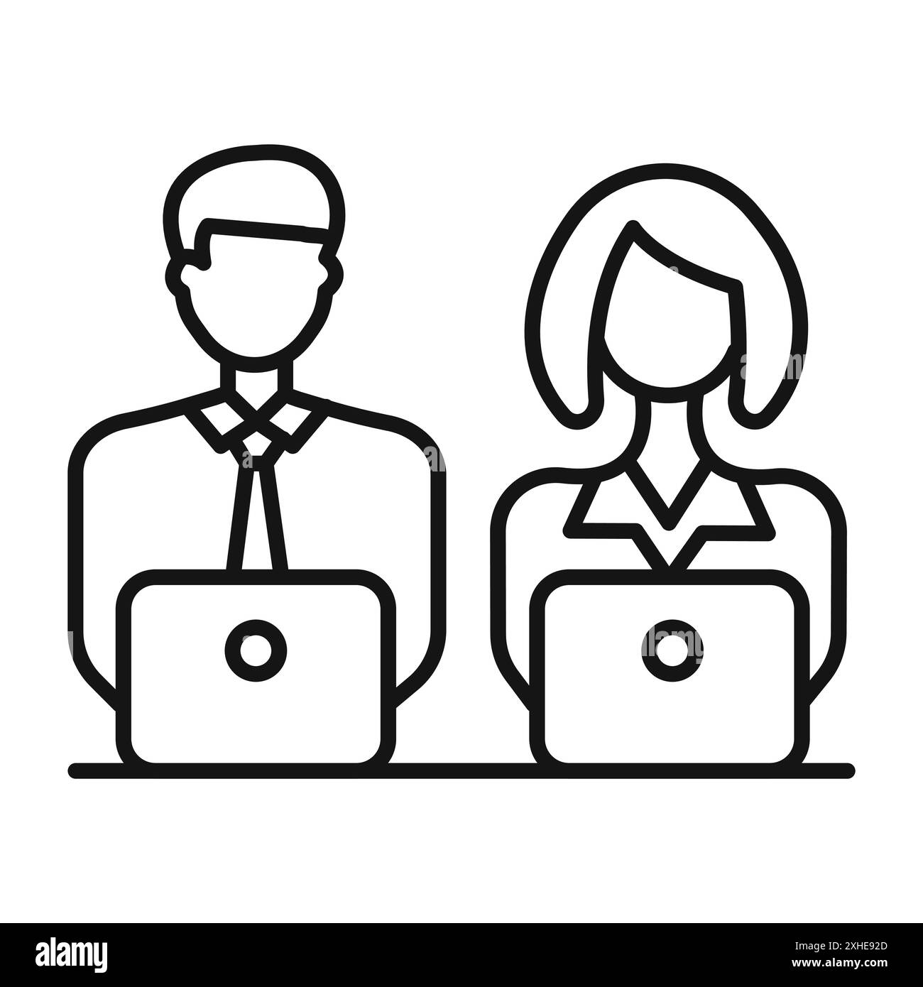 Coworking icon Vector symbol or sign set collection in black and white ...