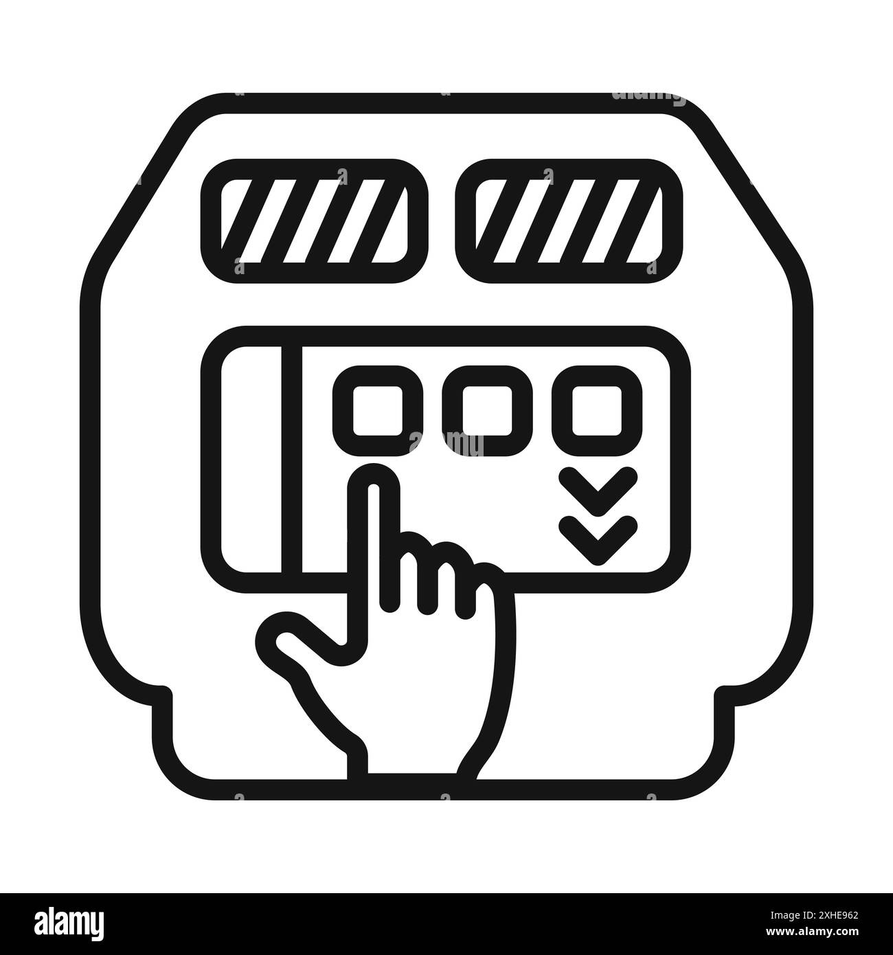 Car with touchscreen display icon Vector symbol or sign set collection ...