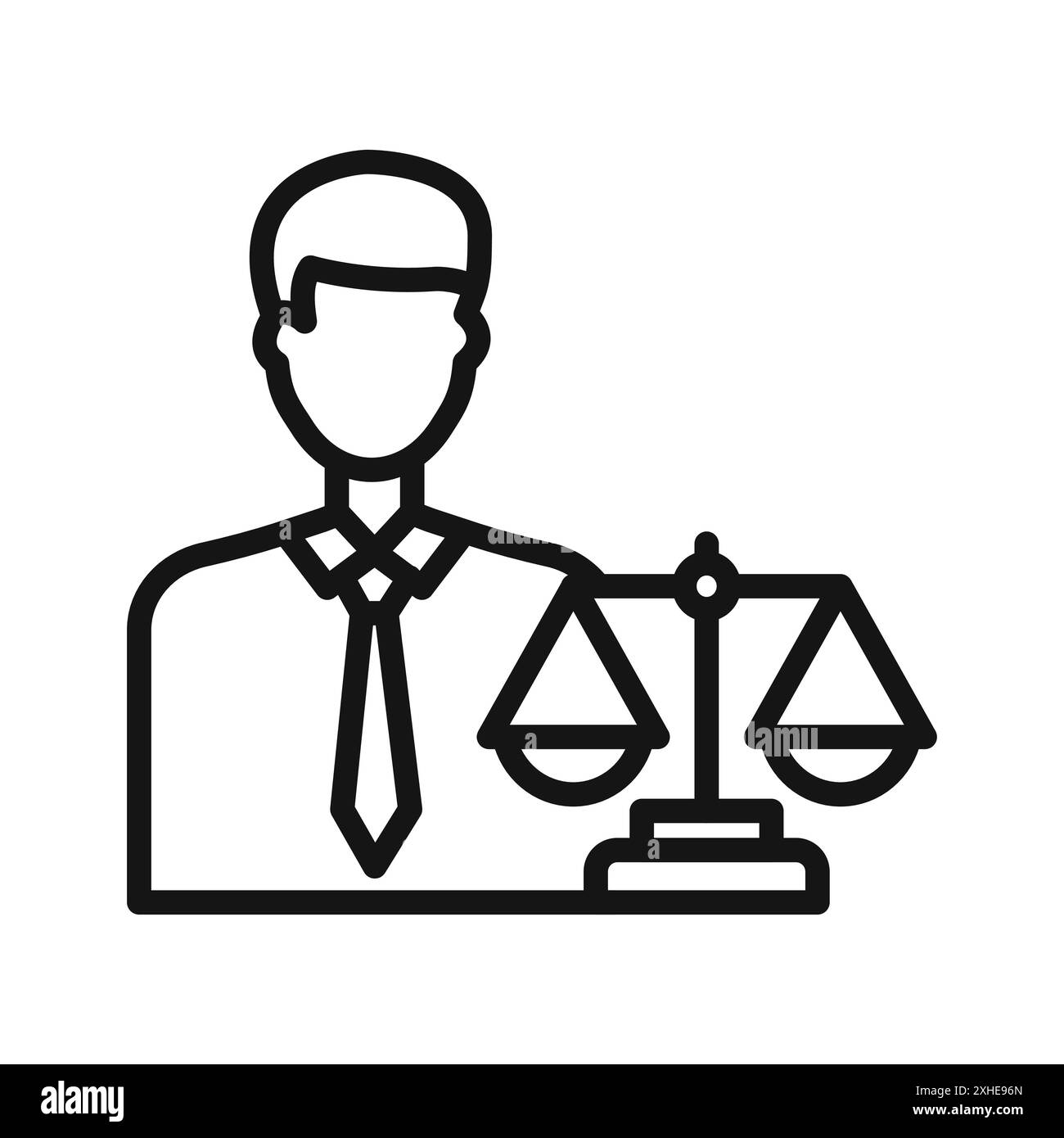 Attorney in law icon Vector symbol or sign set collection in black and ...