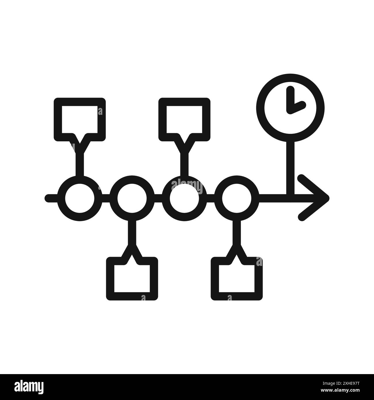 Chronology icon Vector symbol or sign set collection in black and white ...