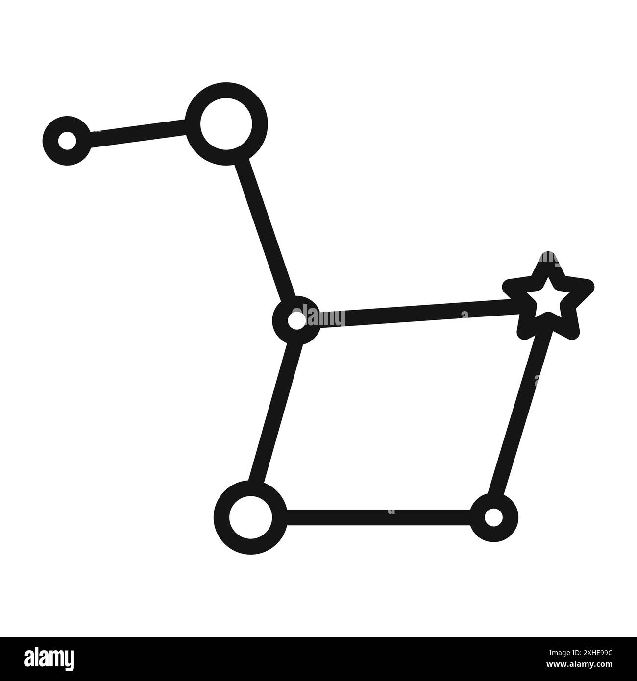 Big dipper icon Vector symbol or sign set collection in black and white ...