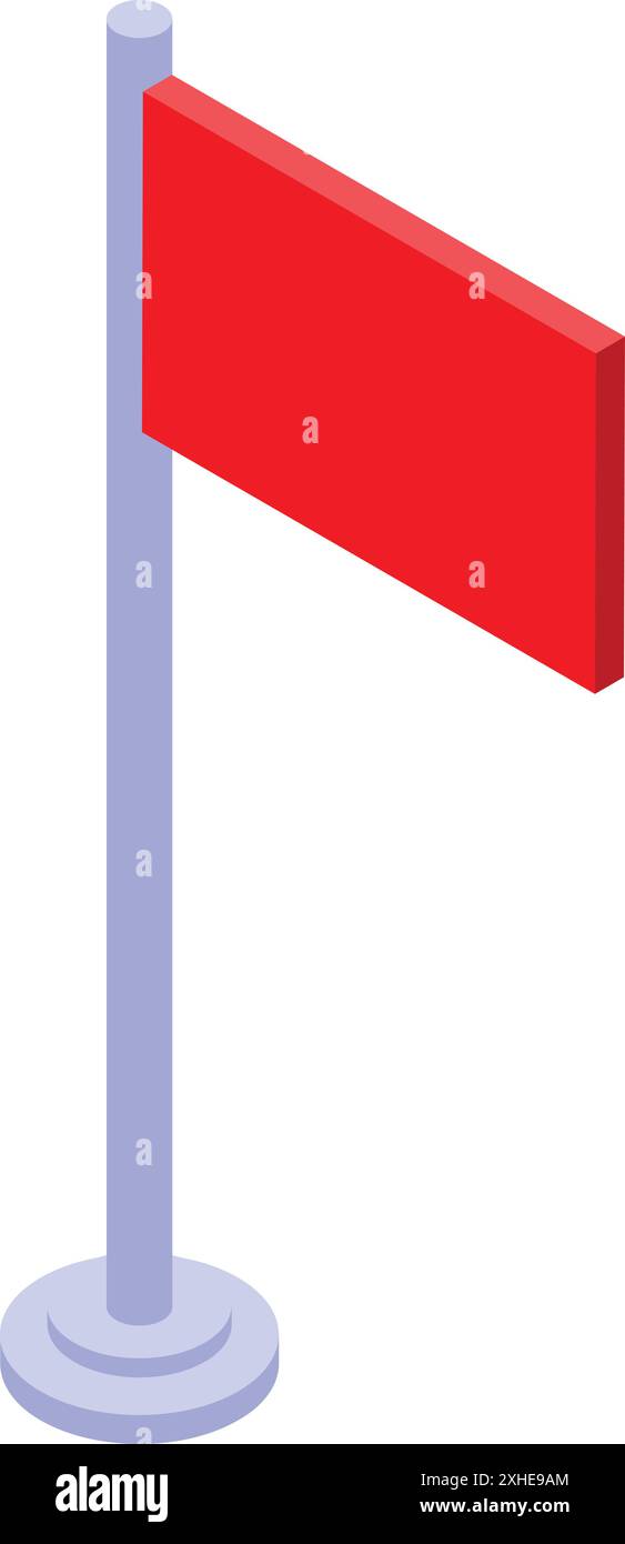 Red flag waving on the wind, is showing an important information Stock ...