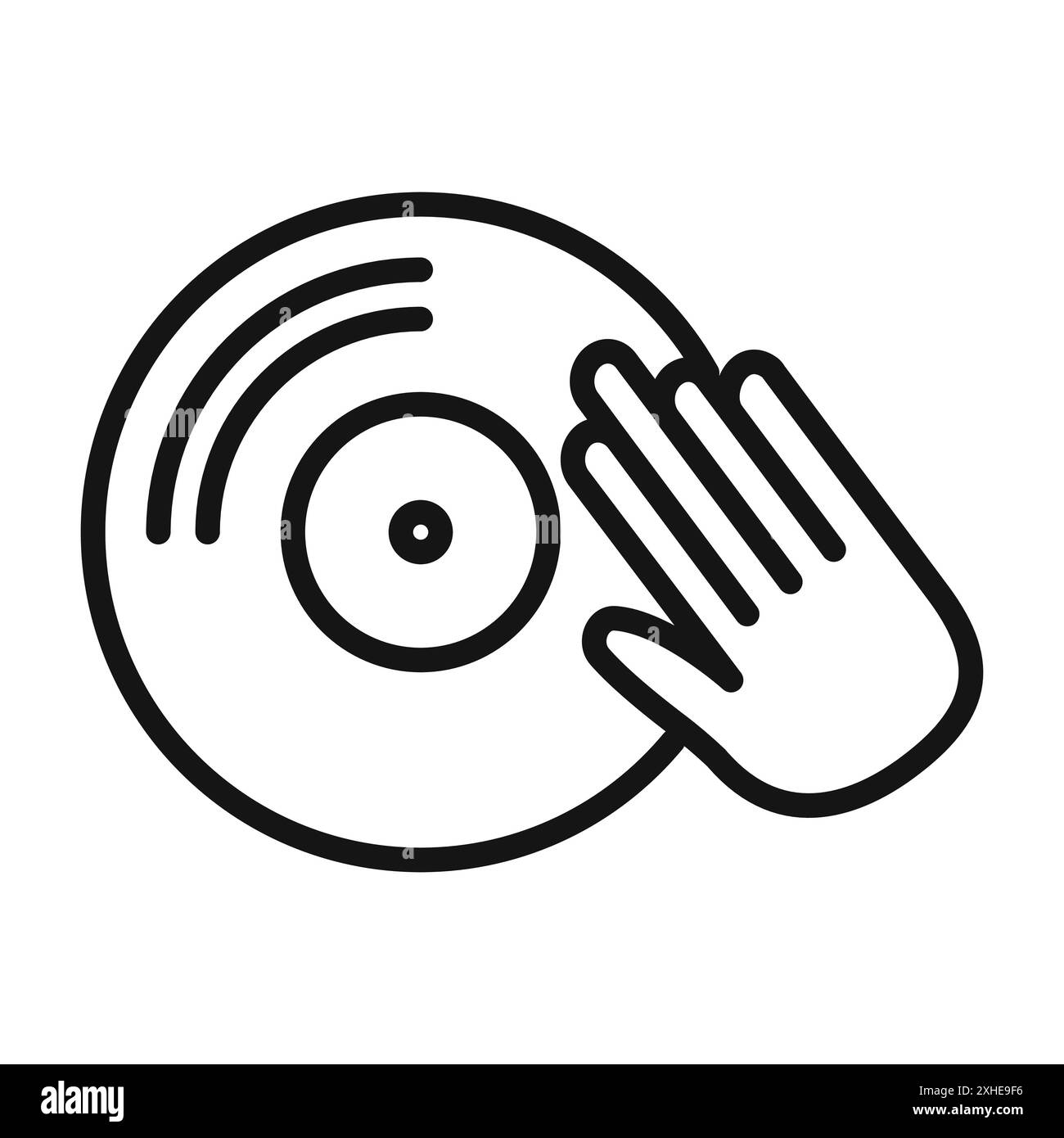 Dj icon vinyl music Black and White Stock Photos & Images - Alamy