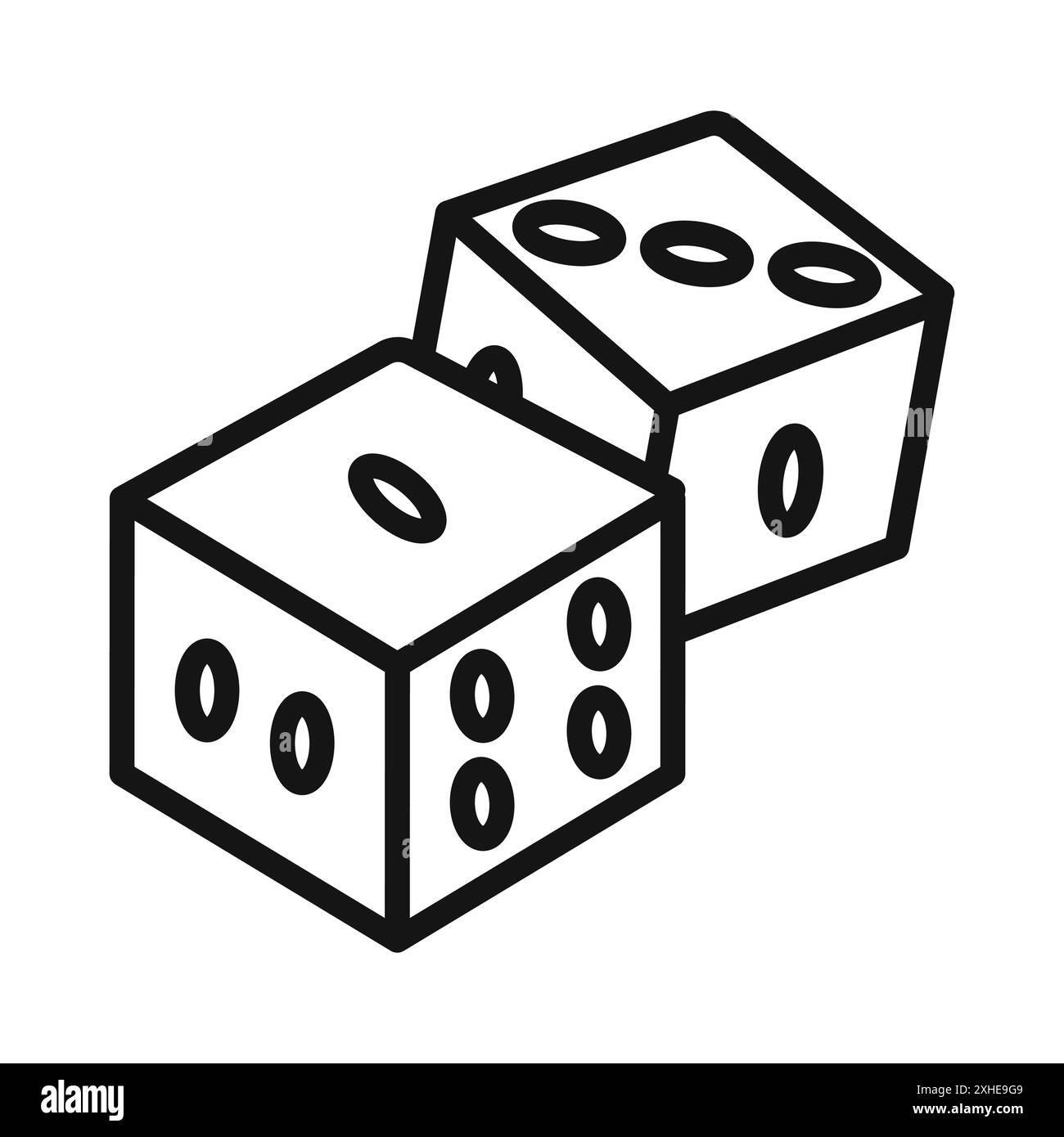 Dice games icon Vector symbol or sign set collection in black and white ...
