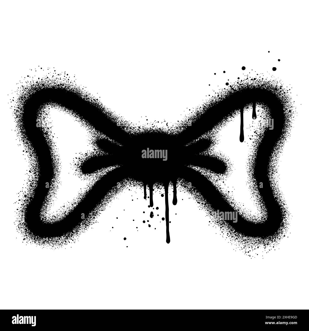 Bow tie graffiti with black spray paint. vector illustration Stock ...