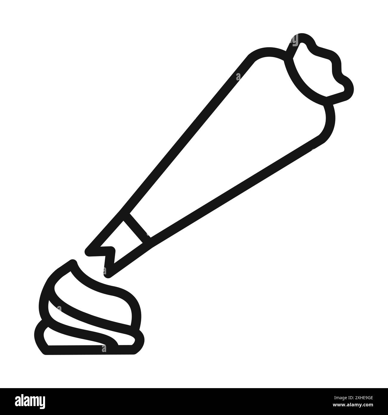 Pastry bag icon Vector symbol or sign set collection in black and white outline Stock Vector ...