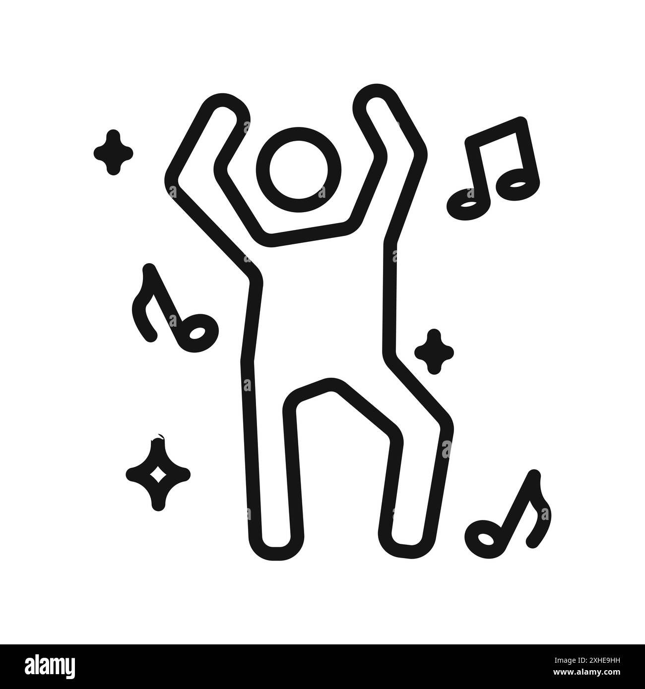 dance icon Vector symbol or sign set collection in black and white ...