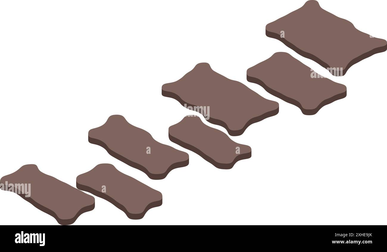 Isometric view of a path made of stone slabs going upward, symbolizing ...