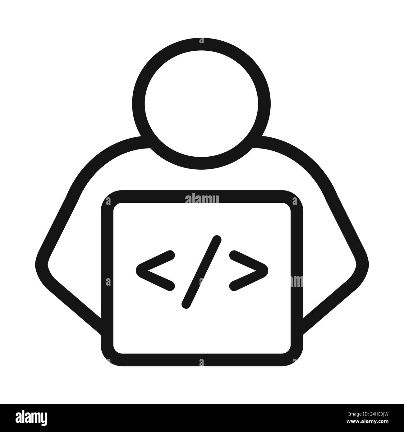 coding icon Vector symbol or sign set collection in black and white ...