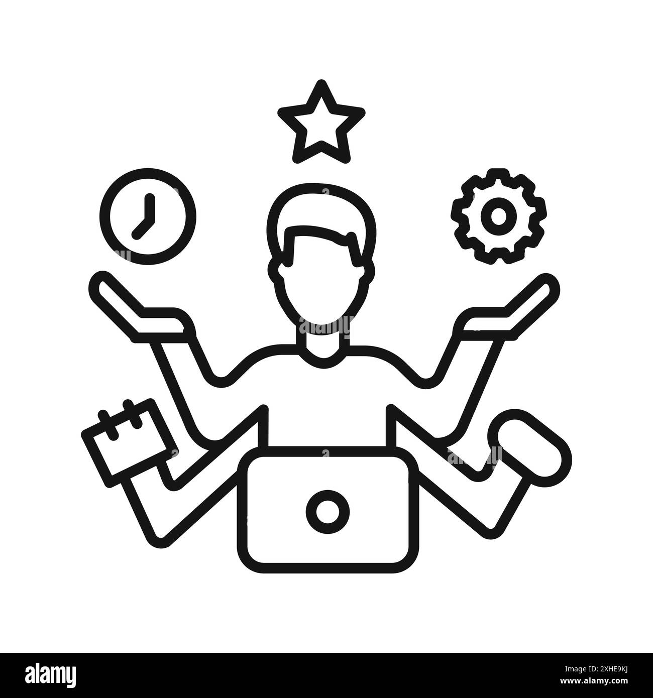 Multitasking icon Vector symbol or sign set collection in black and ...