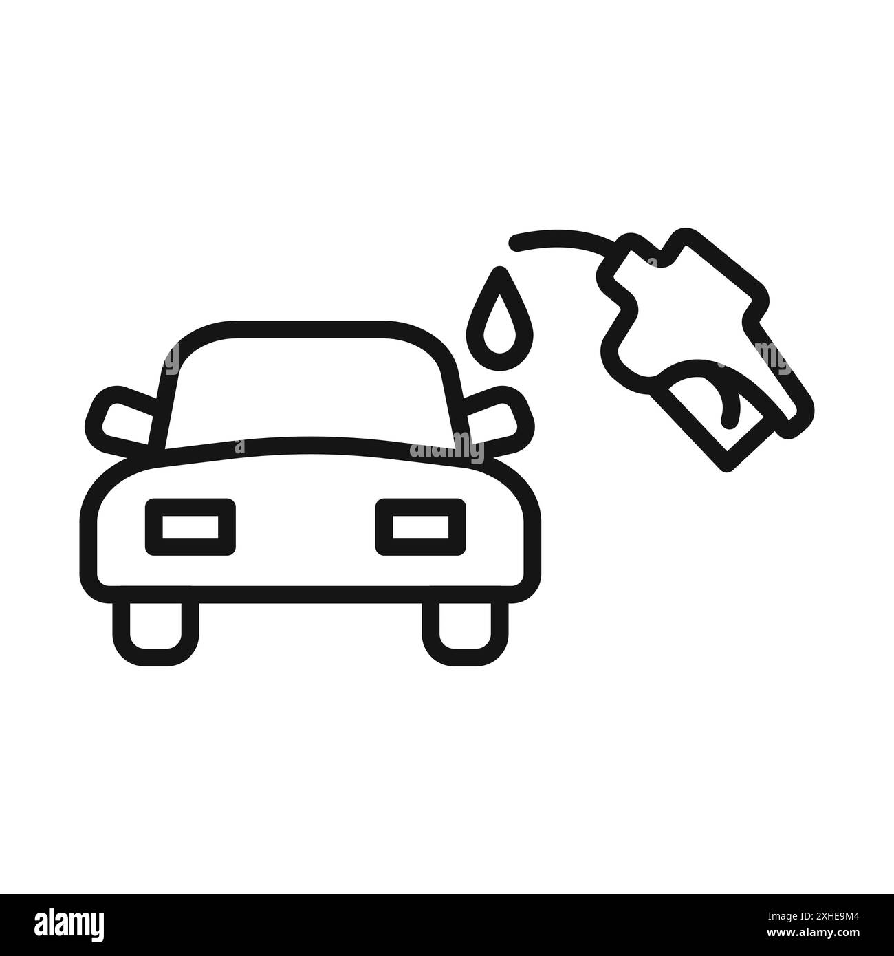 Refueling Car icon Vector symbol or sign set collection in black and ...
