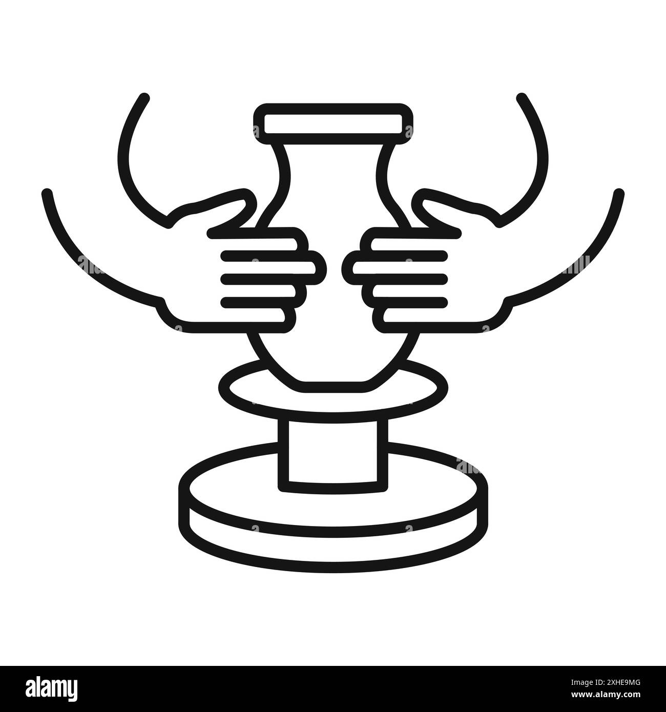 Handmade pottery icon Vector symbol or sign set collection in black and ...