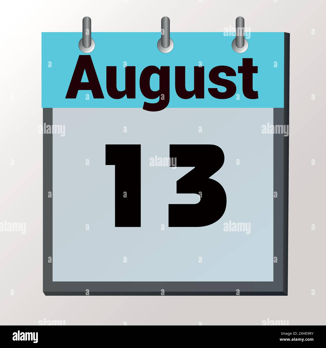 day on the calendar, vector image format, August 13 Stock Vector Image ...