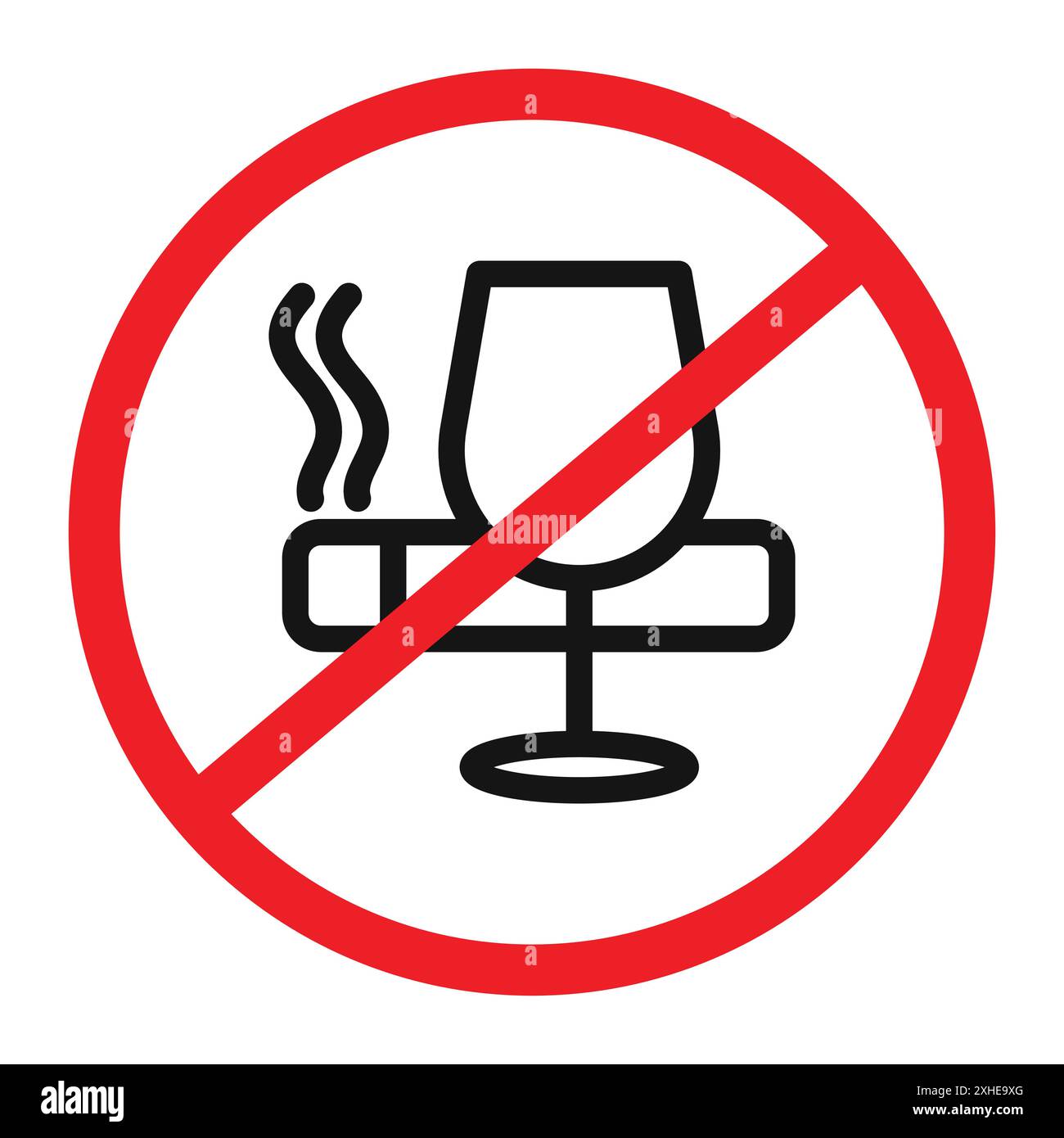 No alcohol and cigarettes icon Vector symbol or sign set collection in ...