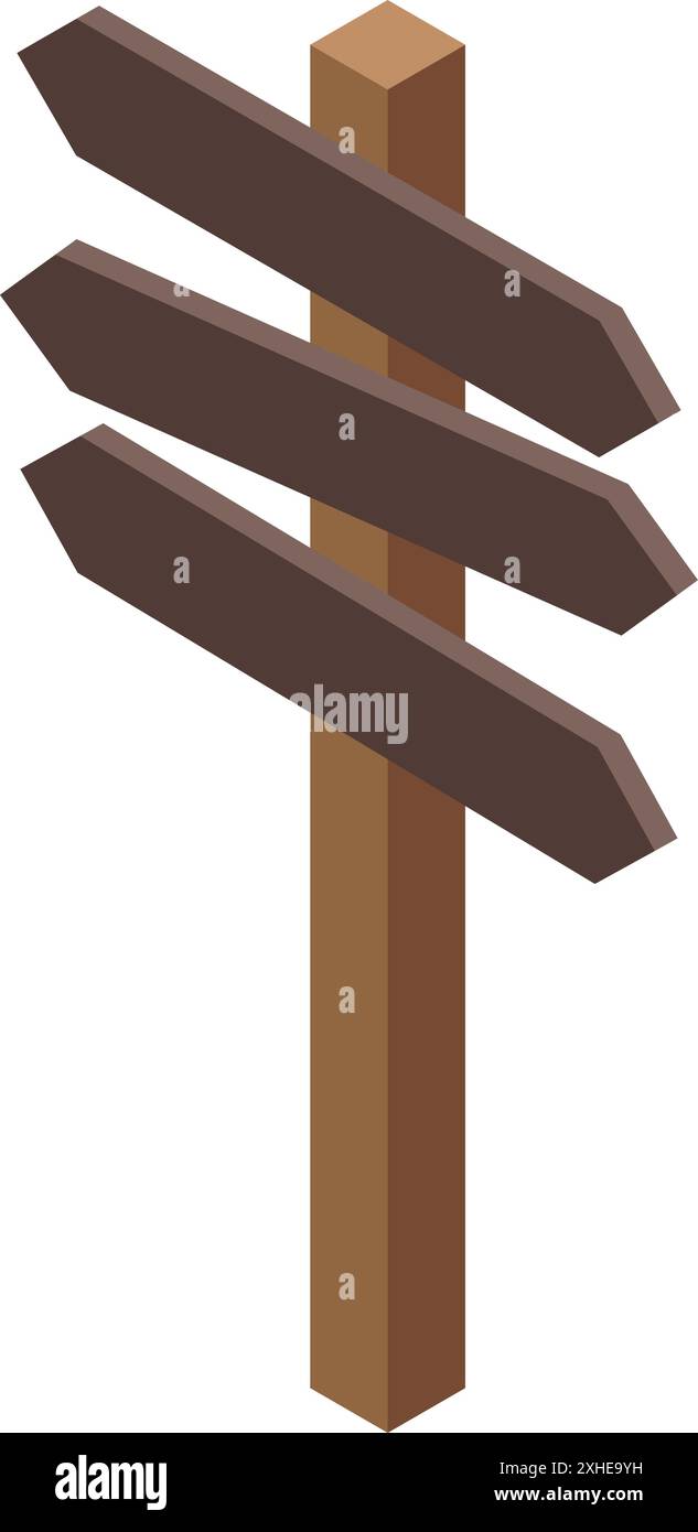 Empty wooden signpost with space for text is showing multiple ...