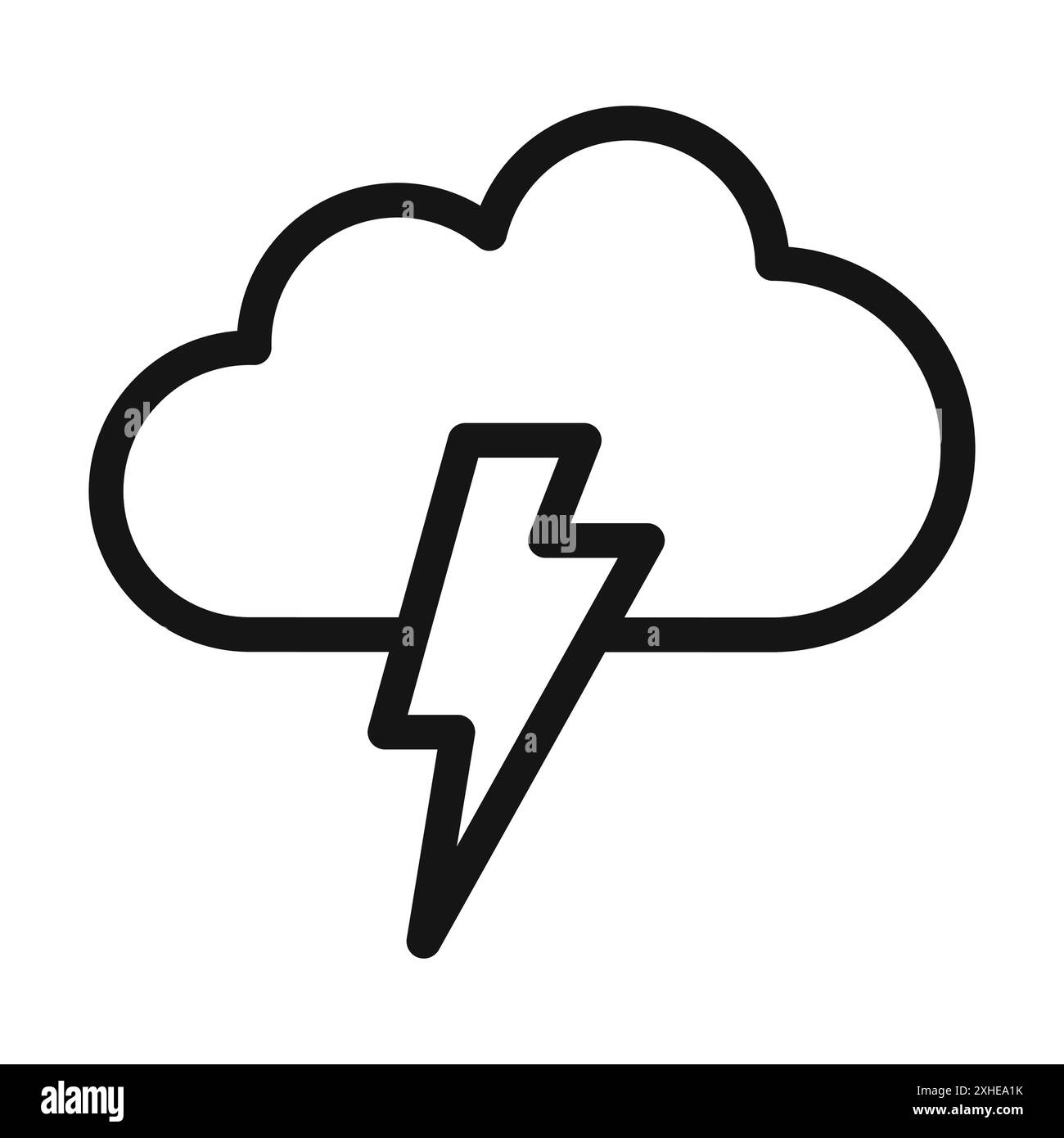 Thunder lightning icon Vector symbol or sign set collection in black ...