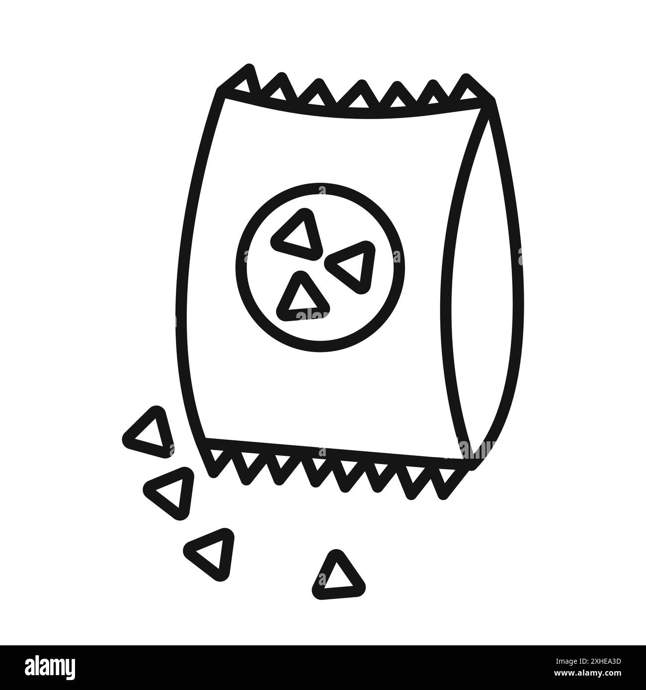 White chip bag symbol icon Black and White Stock Photos & Images - Alamy