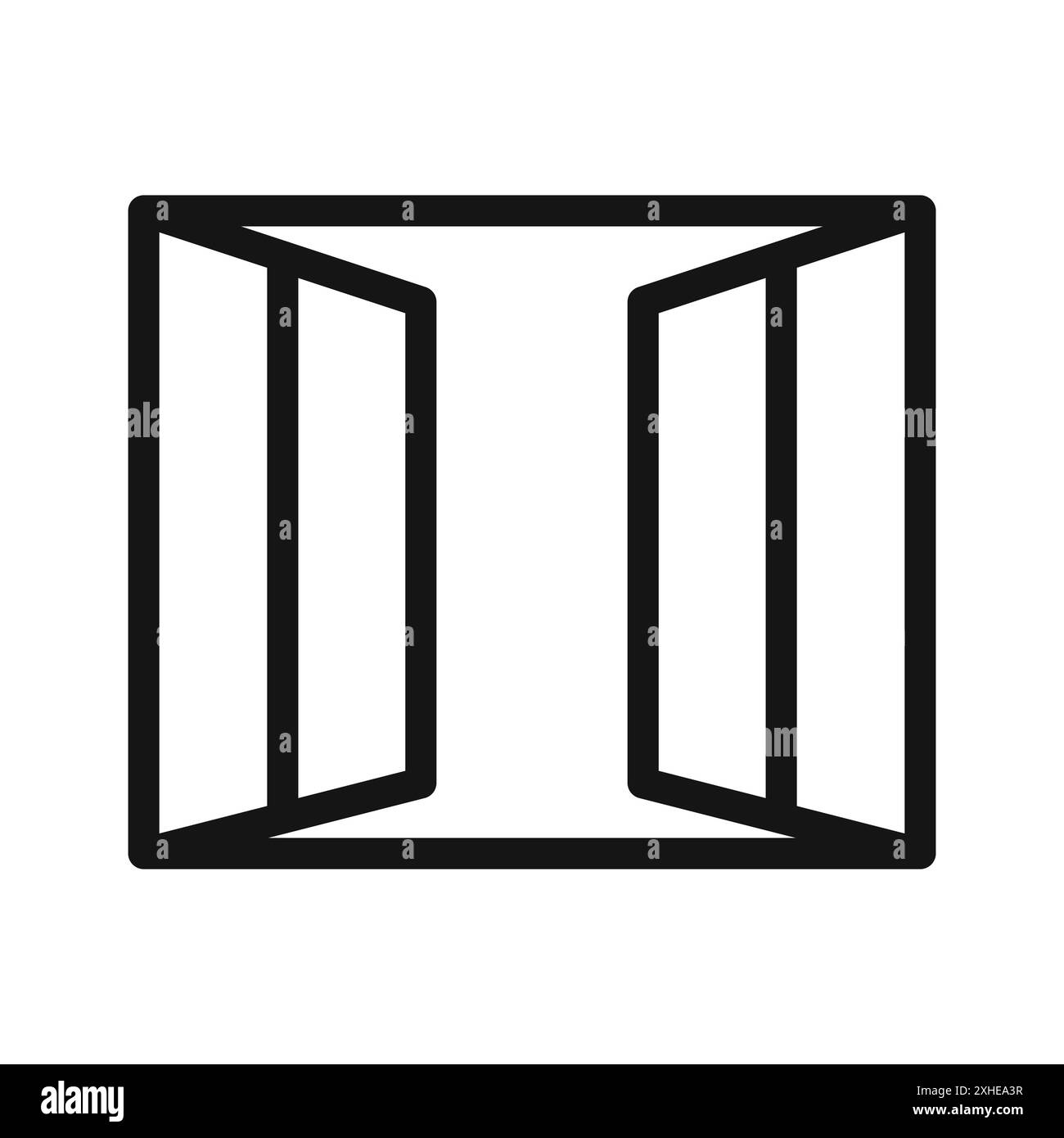 Open windows icon Vector symbol or sign set collection in black and ...