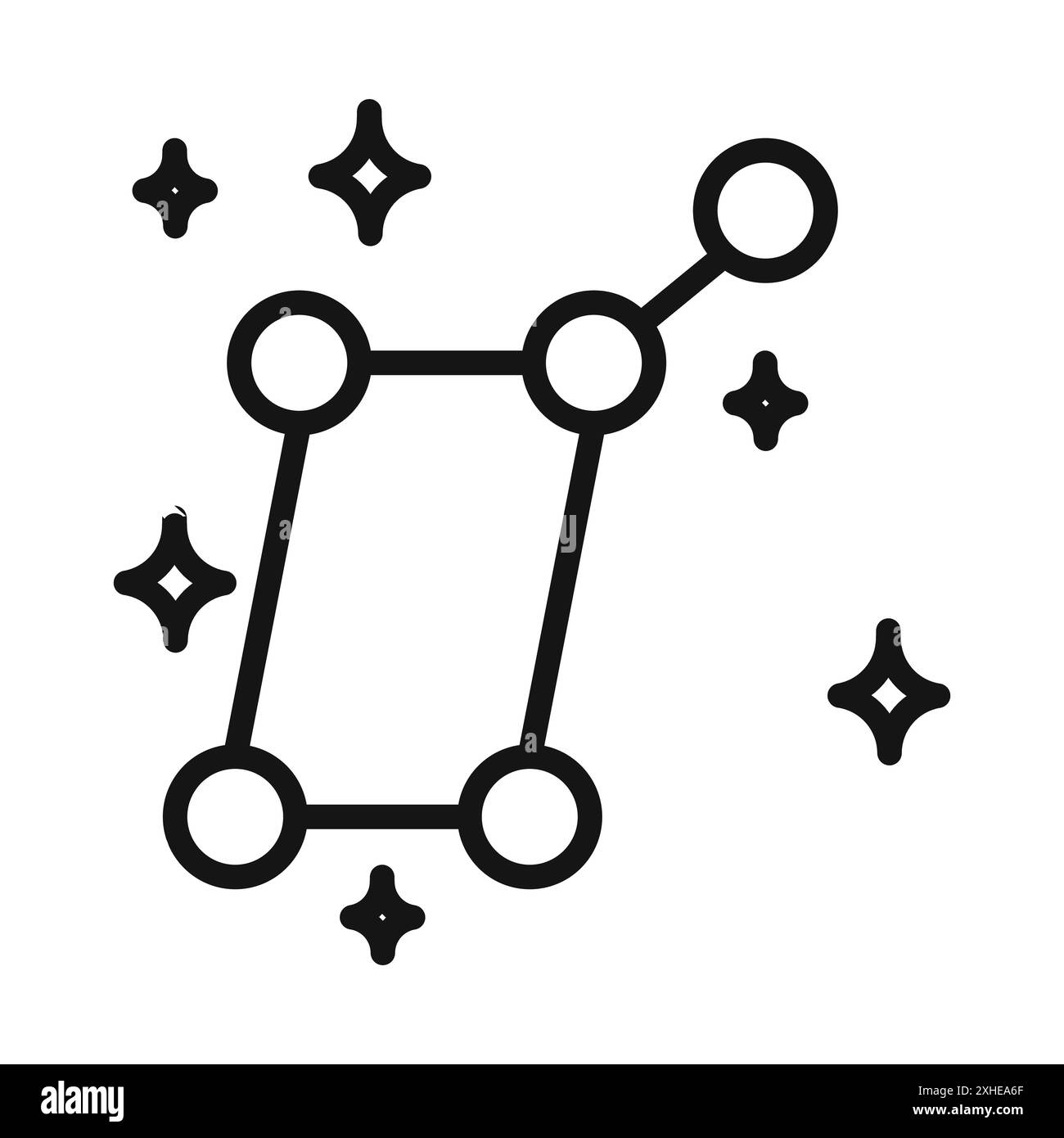 Lyra Constellation icon Vector symbol or sign set collection in black ...