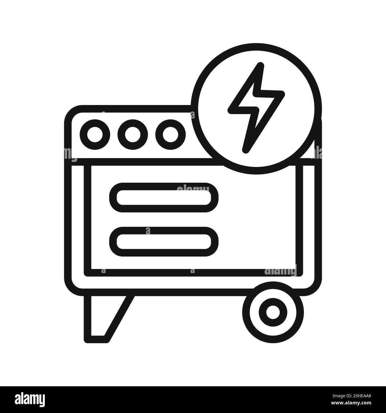 Portable power generator icon Vector symbol or sign set collection in ...