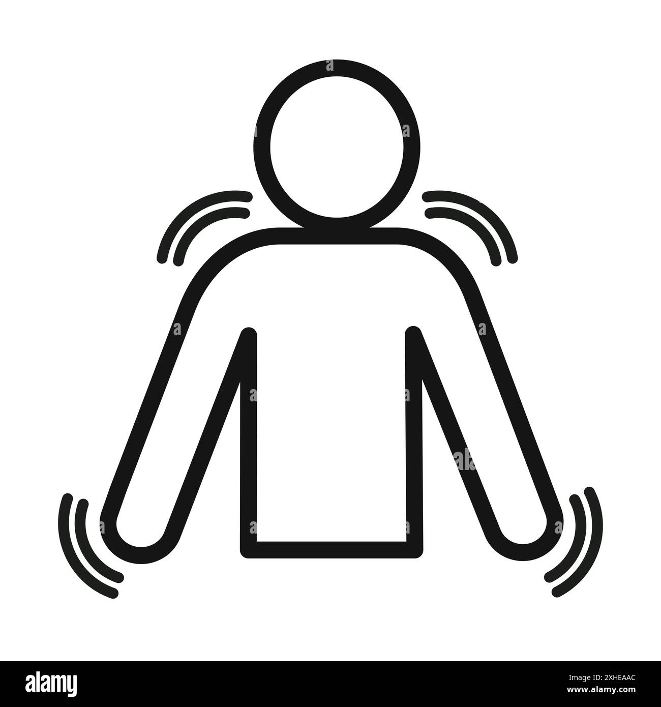 Trembling icon Vector symbol or sign set collection in black and white ...